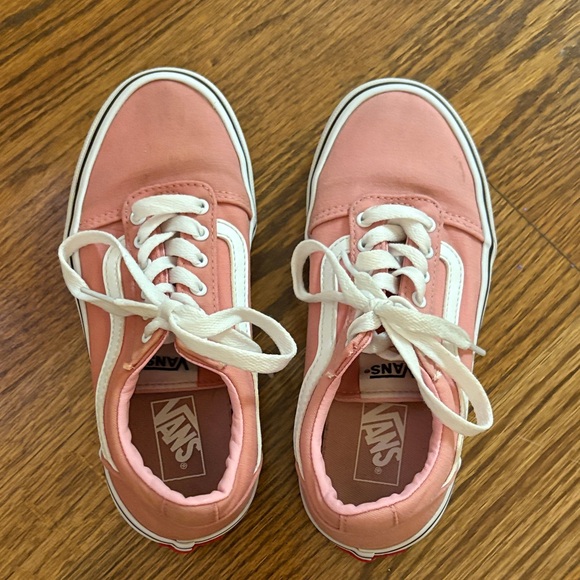 Vans | Shoes | Vans Coral And White Laceup Sneakers | Poshmark